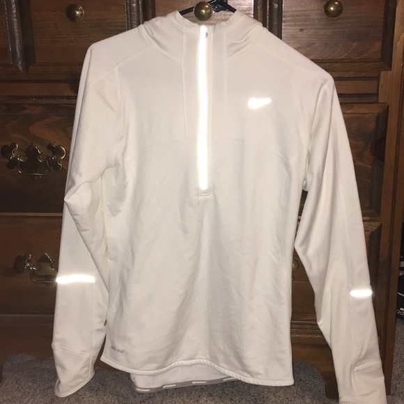 Nike | Jackets & Coats | Nike Drifit White Running Reflective Jacket ...